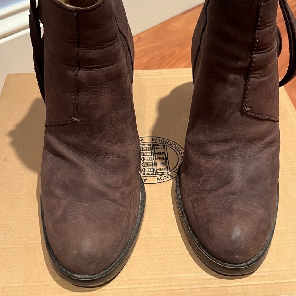 100% Authentic Acne Pistol Boots/Booties In Dark Brow… - Gem